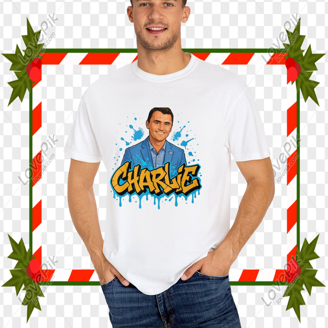 Charlie Kirk Graffiti Shirt – Yellow Text Urban Streetwear Graphic